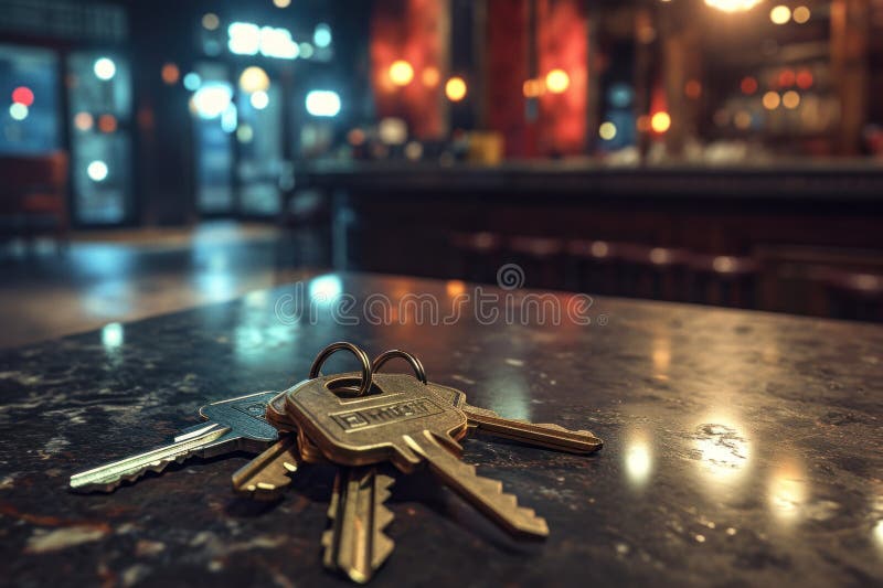 An Image of Keys on a Counter Stock Illustration - Illustration of ...