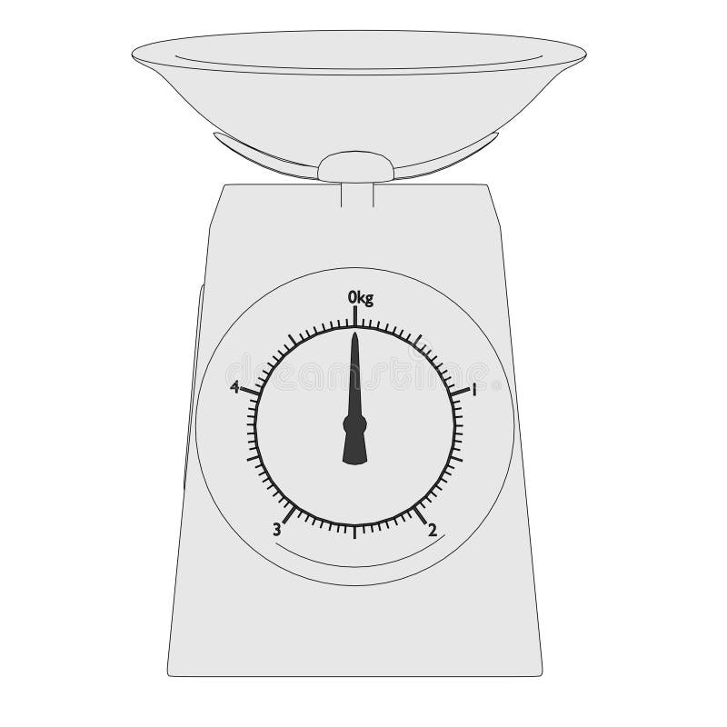 Image of kitchen scales stock illustration. Illustration of handdraw ...