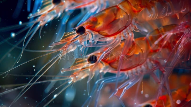 An Image of Krill a Crucial Food Source for Many Ocean Creatures Viewed ...