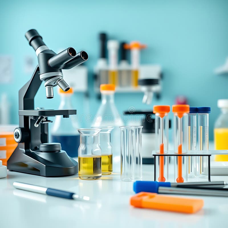 An Image of Laboratory Tools Neatly Organized on a Clean Surface with a ...