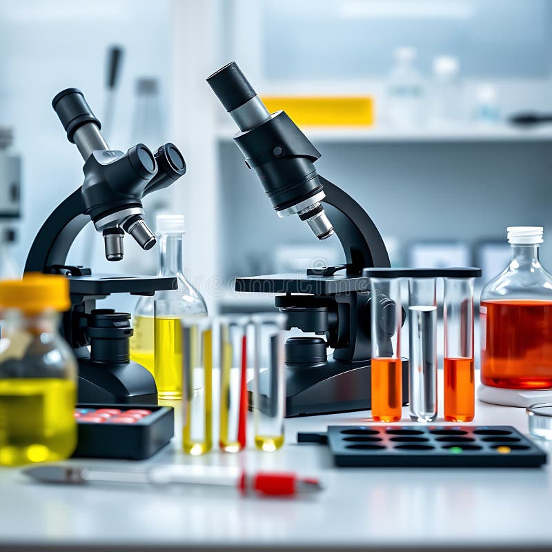 An Image of Laboratory Tools Neatly Organized on a Clean Surface with a ...