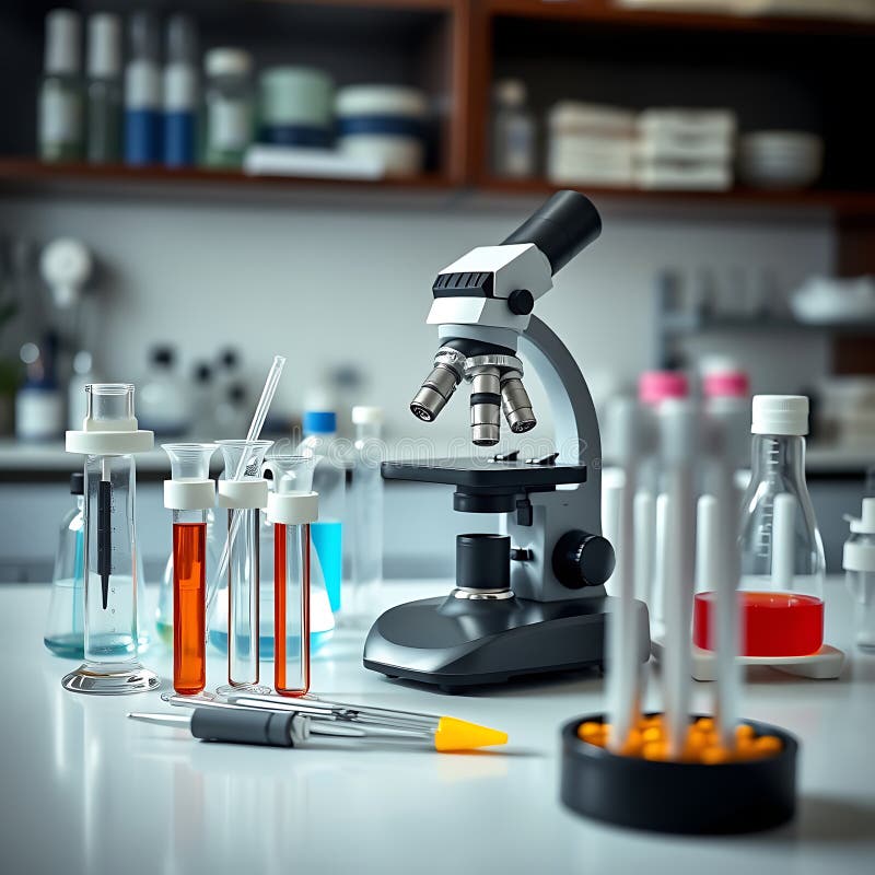 An Image of Laboratory Tools Neatly Organized on a Clean Surface with a ...