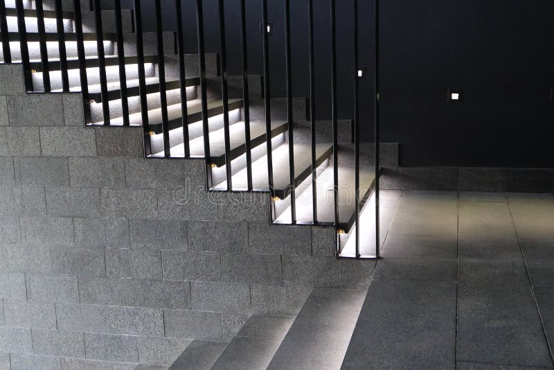 An Image of a Ladder with Step Lighting Stock Image - Image of stairway ...
