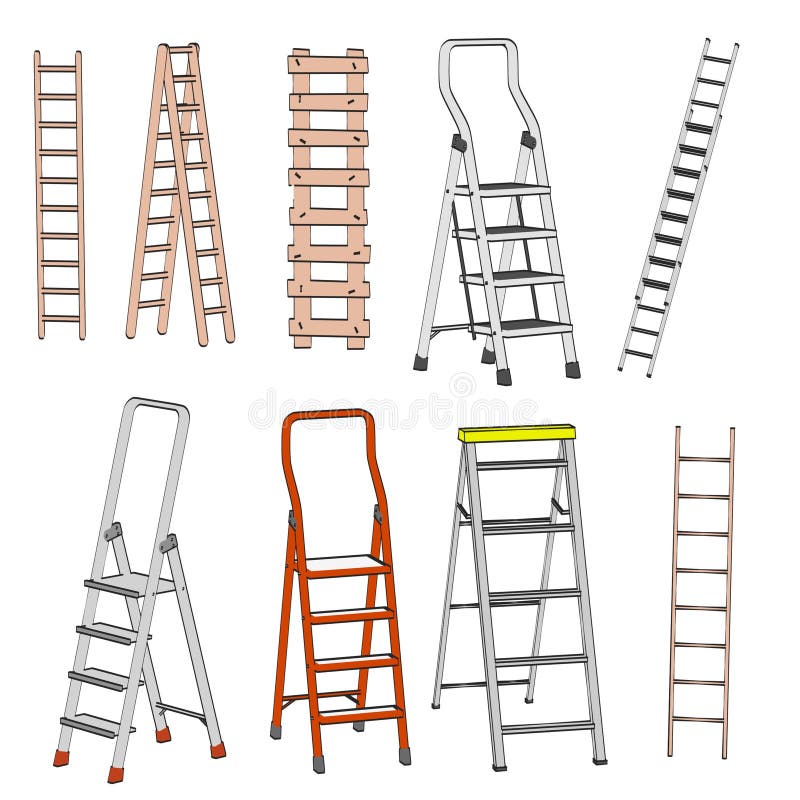 Image of 9 ladders set stock illustration. Illustration of construction ...