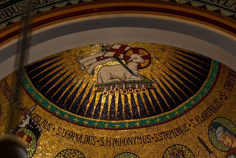 The Image of the Lamb of God on the Ceiling in the Interior of the Room ...