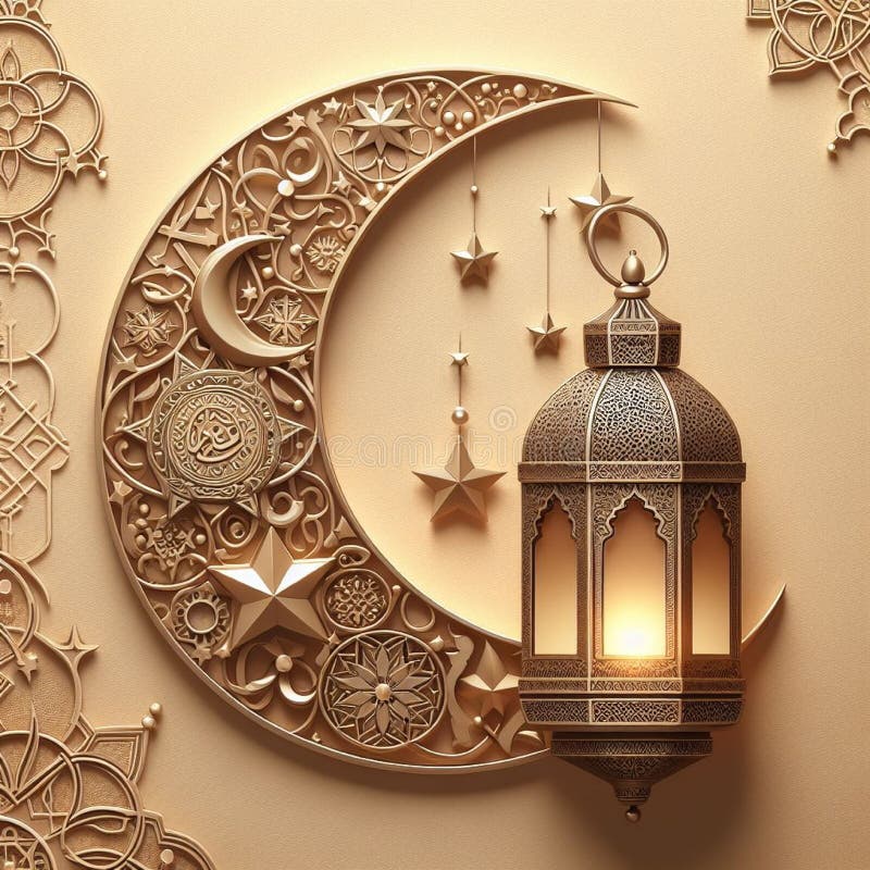 An Image of a Crescent and a Lantern Representing the Holy Month of ...