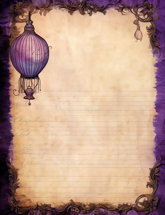 Lantern Fantasy Old Paper, Junk Journal Digital Paper Stock ...