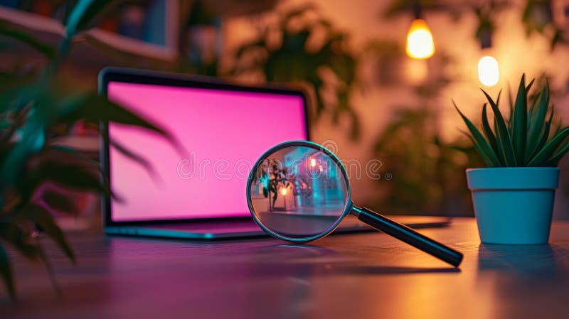An Image of a Laptop Computer with a Magnifying Glass To Represent the ...
