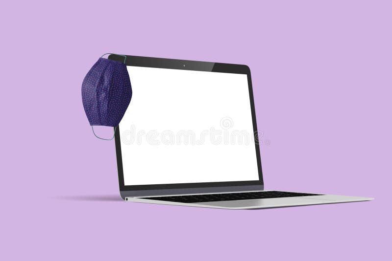Image of Laptop Mask Background Stock Illustration - Illustration of ...