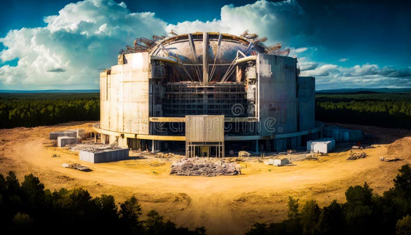 An Image of Large Building in the Middle of Forest. Construction of the ...