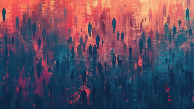 The Image is of a Large Crowd of People, All of Whom are Faceless and ...