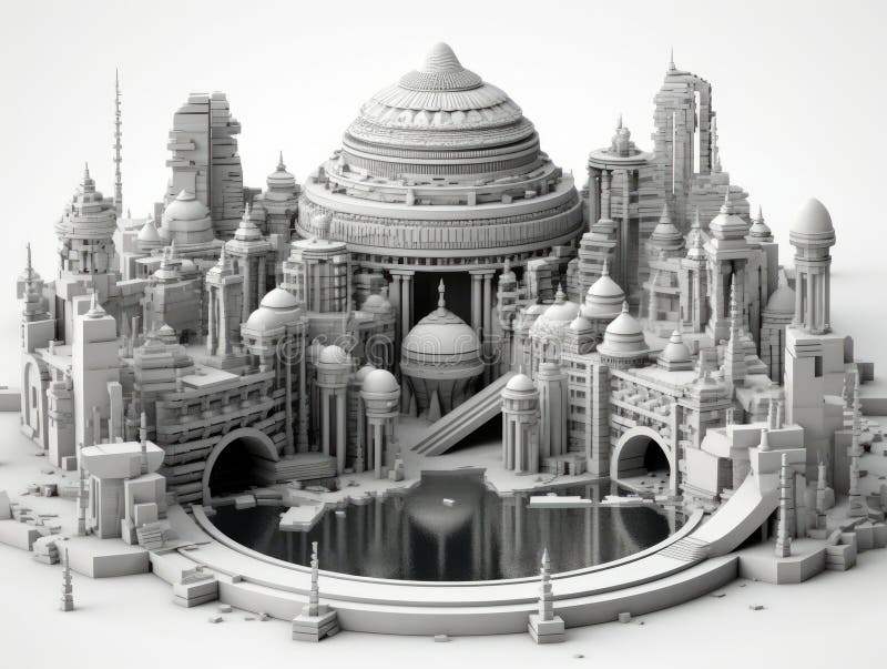 Image is Large, Detailed Model of an Urban City. it Features Various ...