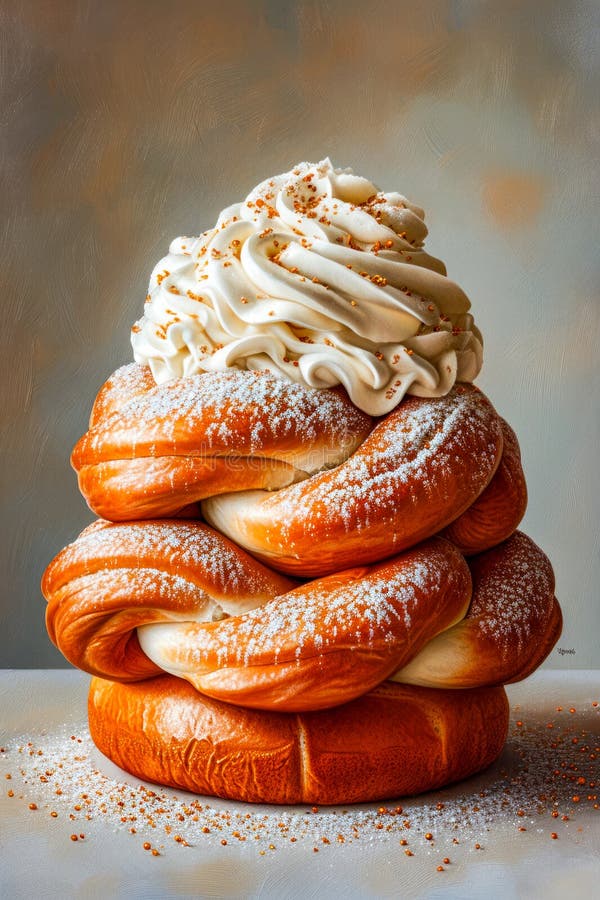 Image of Large Doughnut with White Frosting and Sugar Sprinkles on Top ...