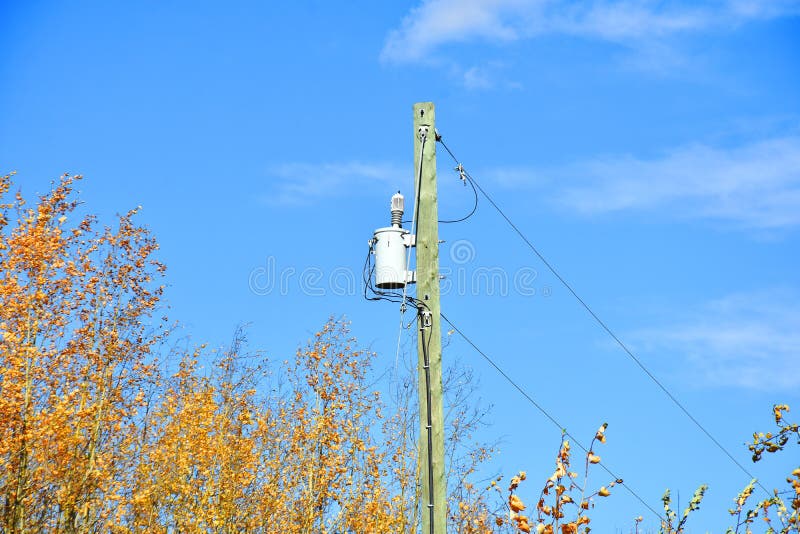 Power Transformer and Power Pole Stock Image - Image of distribution ...