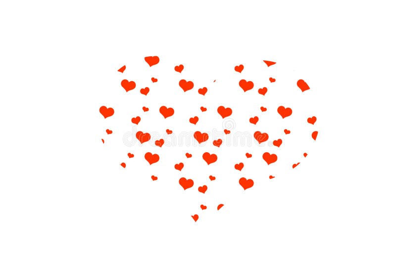 Image of a Large Heart Consisting of Small on a White Background Stock ...