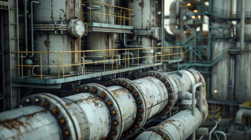 An Image of a Large Industrial Plant with Pipes and Valves, Suitable ...