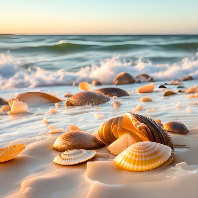 Image of the Large Nautilus Shell and Ordinary Shell Laying on the ...