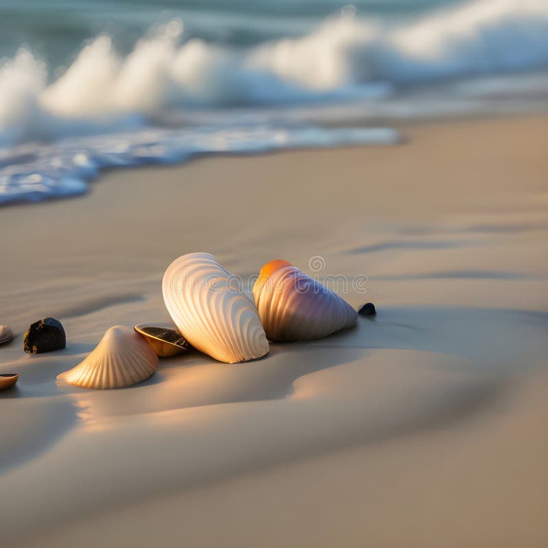 Image of the Large Nautilus Shell and Ordinary Shell Laying on the ...