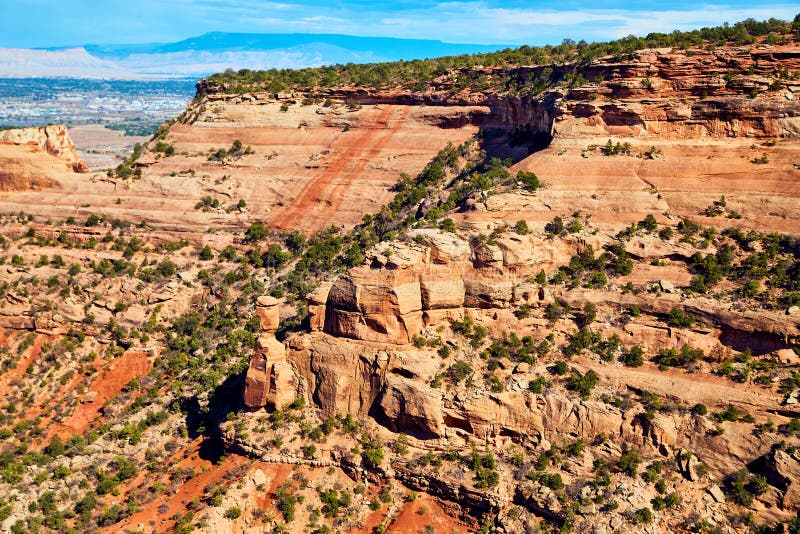 Large Red Rock Mountains in Desert Stock Photo - Image of sandstone ...