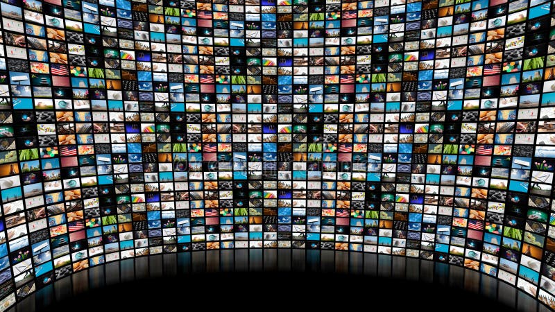 Image of Large Screen with Many Channels . Stock Image - Image of ...