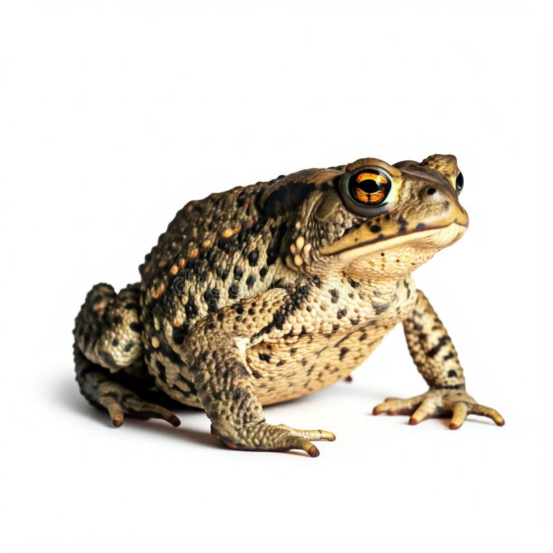 A Large Toad Isolated on a White Background Stock Illustration ...
