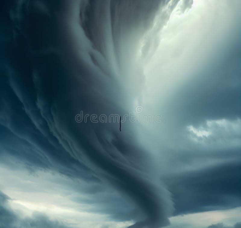 This is an Image of a Large Tornado Cloud in the Sky Stock Illustration - Illustration of ...