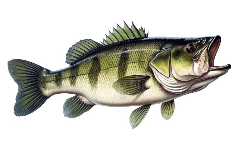 Image of a Largemouth Bass Isolated on White Background. Fish ...
