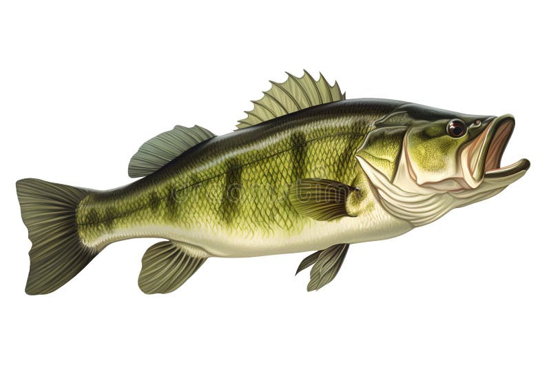 Image of a Largemouth Bass Isolated on White Background. Fish ...