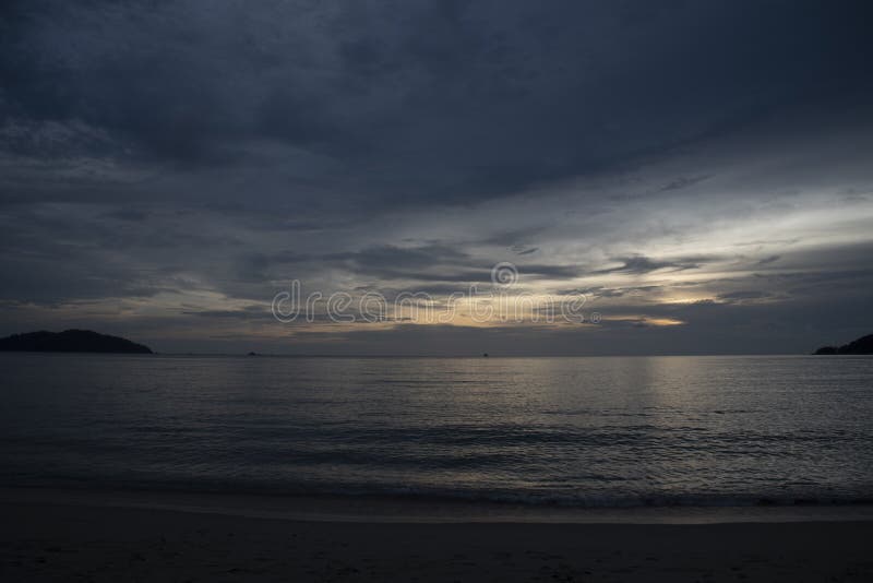 Late Evening Environment Scene at the Beach. Stock Image - Image of ...