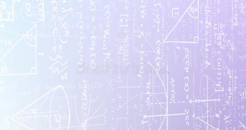 Image of Layers of Mathematical Equations Over Lilac Background Stock ...