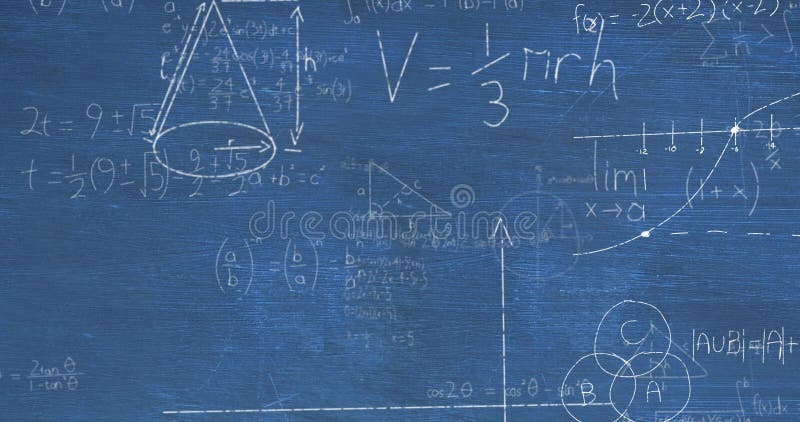 Image of Layers of Mathematical Formulae and Equations Over Blue ...