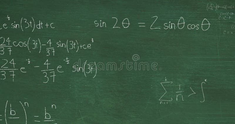 Image of Layers of Mathematical Formulae and Equations Over Green ...