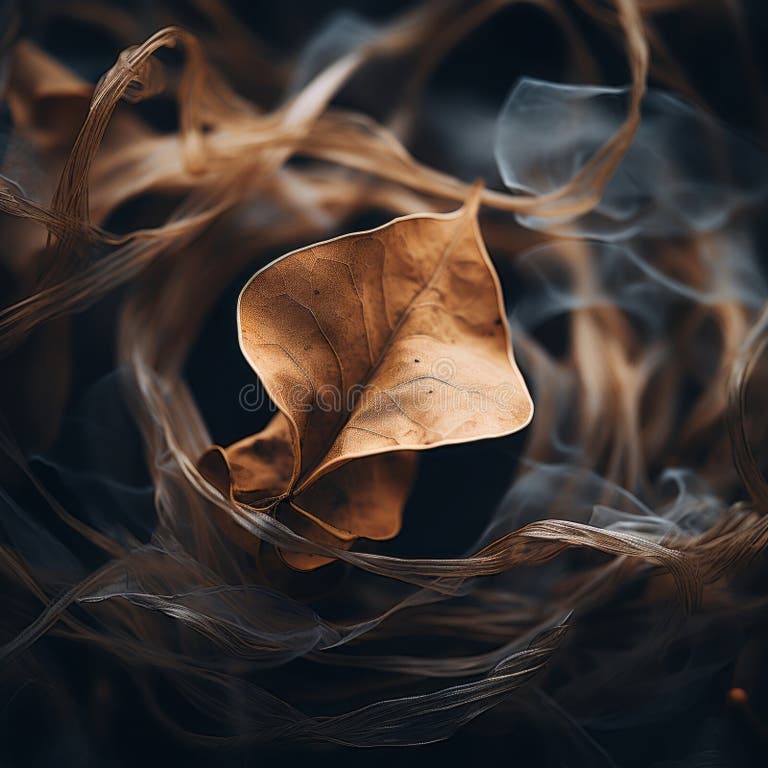 An Image of a Leaf in the Smoke of a Fire Stock Illustration ...