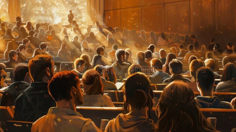 An Image of the Lecture Hall after the Iconic Lecture Has Ended with ...