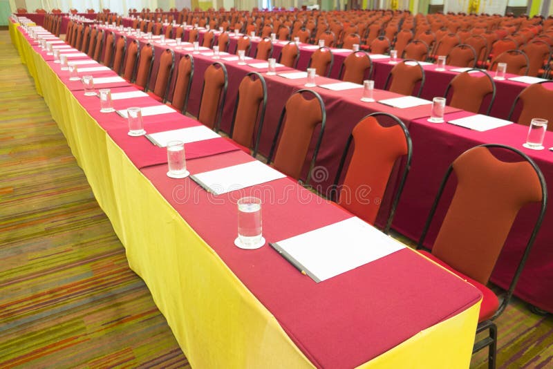 The Image of Lecture Table in Seminar Room Stock Photo - Image of ...