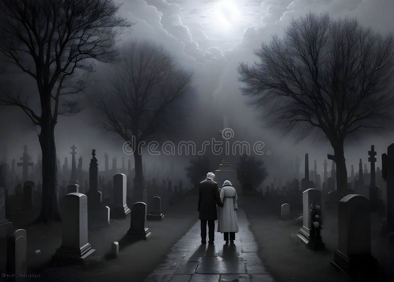 Image of Leisure Activity People Do at Night Time at the Cemetery ...