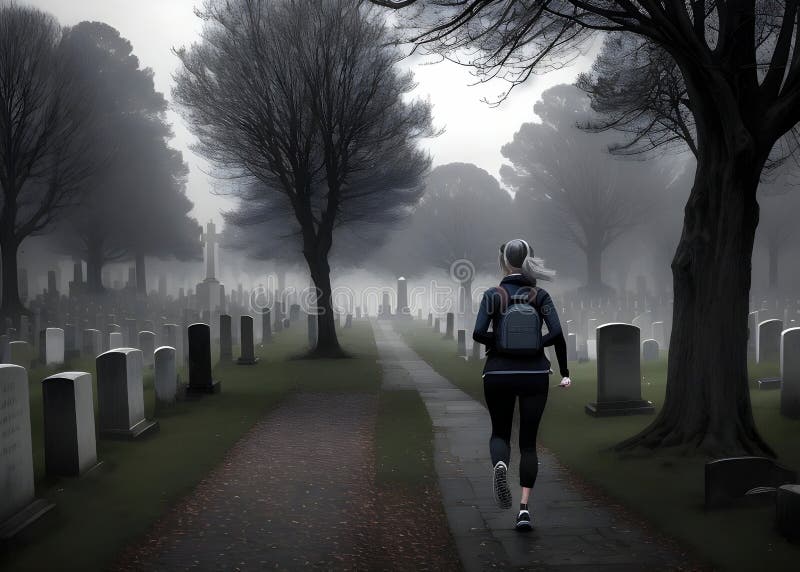 Image of Leisure Activity People Do at Night Time at the Cemetery ...
