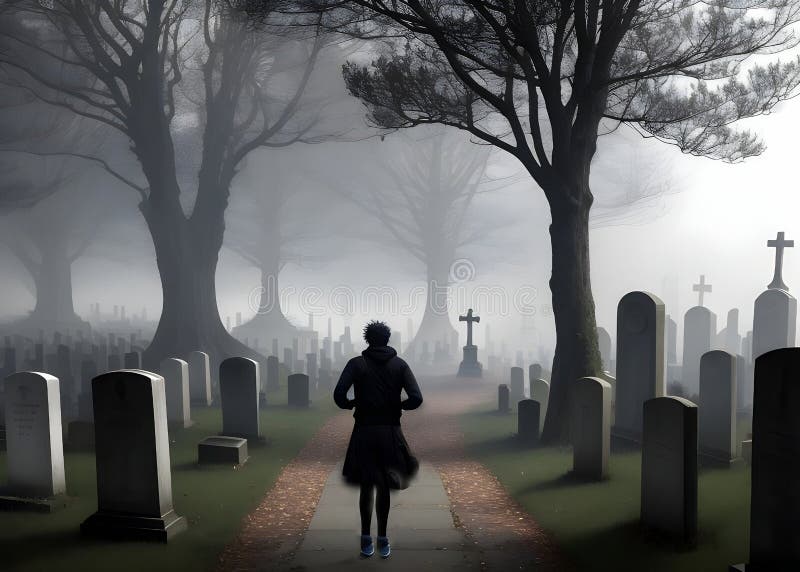 Image of Leisure Activity People Do at Night Time at the Cemetery ...