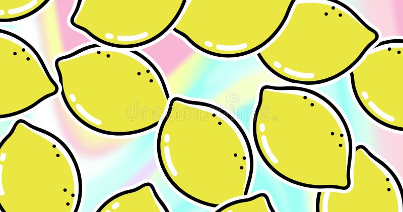 Image of Lemon Repeated Over Colorful Background Stock Illustration ...