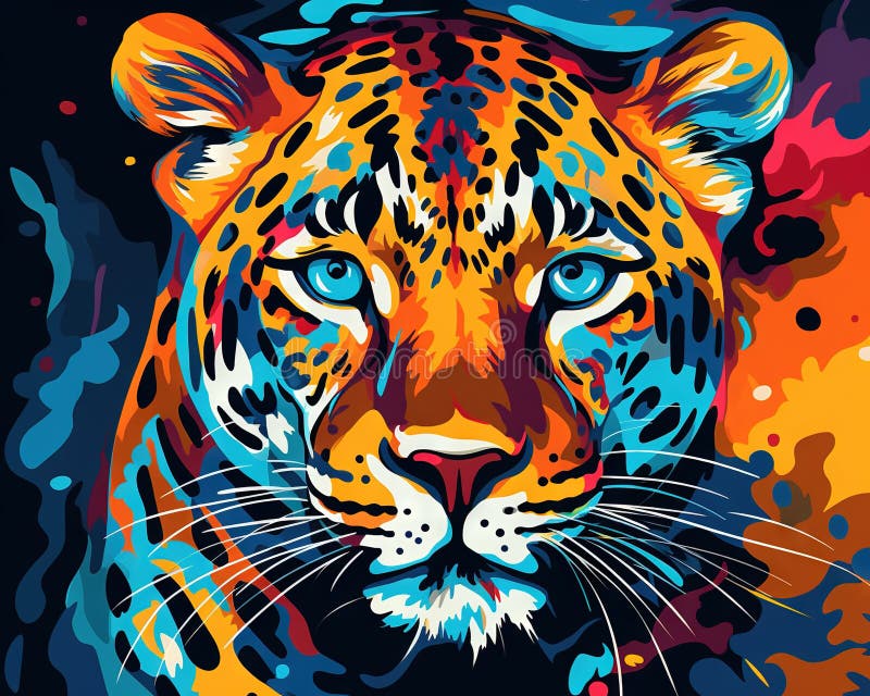 The Leopard S Head is Depicted in a Stylized Abstract Way. Stock ...