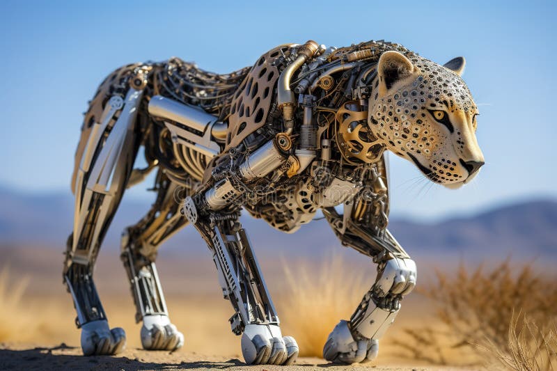 Image of Leopard that is a Futuristic Machine of the Future World. Wildlife Animals Stock ...