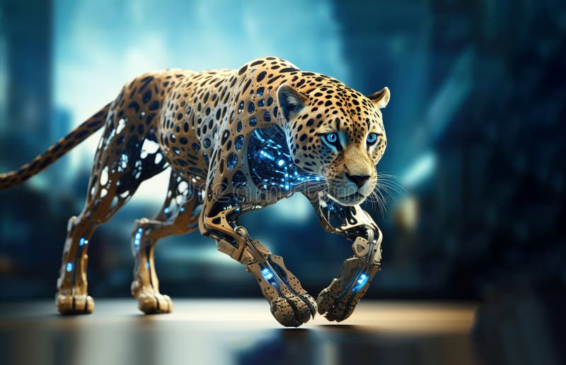 Image of Leopard that is a Futuristic Machine of the Future World ...