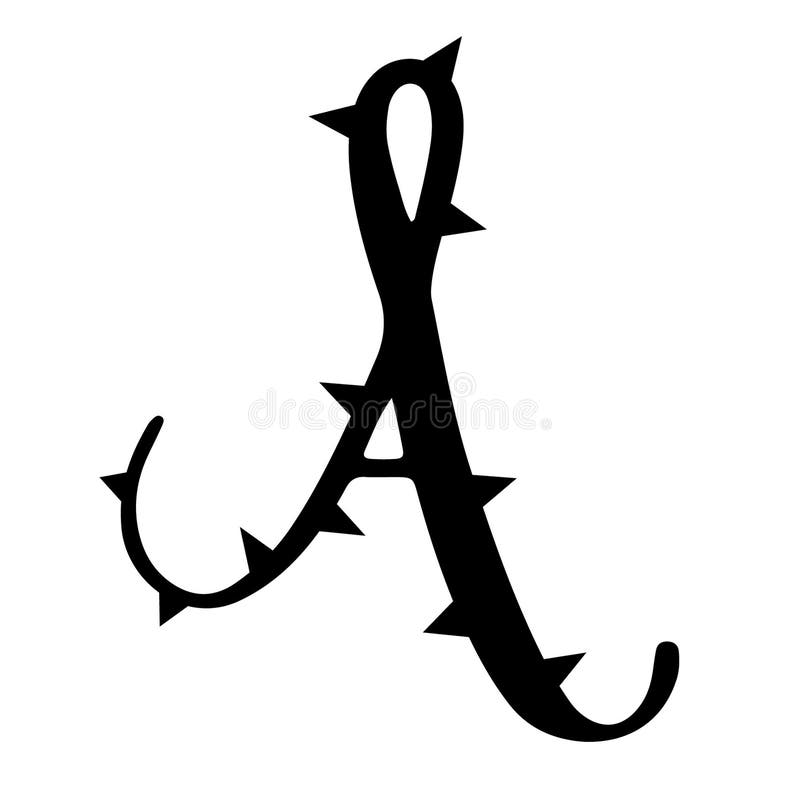 Letter of the Alphabet with Thorns EPS Vector File Stock Vector ...