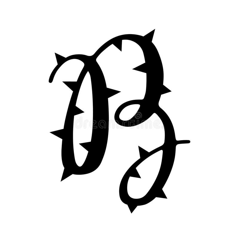 Letter of the Alphabet with Thorns EPS Vector File Stock Vector ...