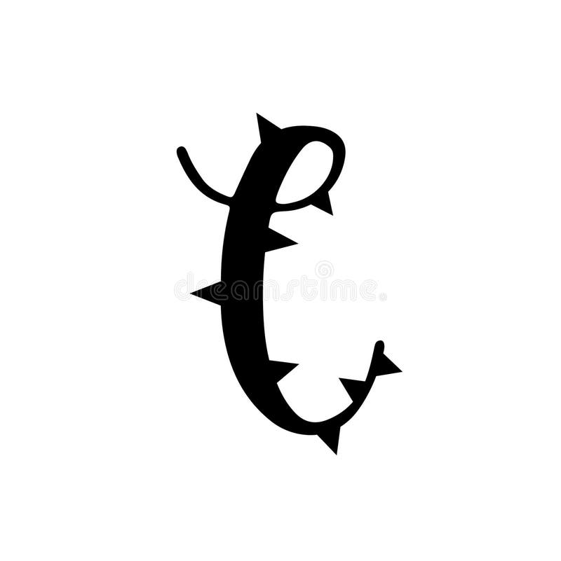 Letter of the Alphabet with Thorns EPS Vector File Stock Vector ...