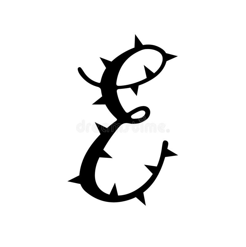 Letter of the Alphabet with Thorns EPS Vector File Stock Vector ...