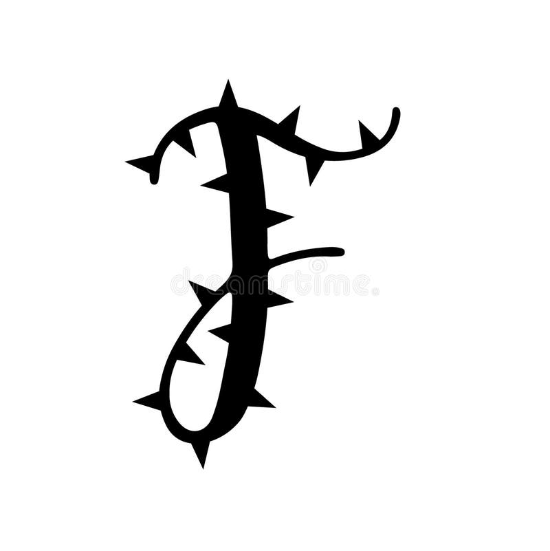 Letter of the Alphabet with Thorns EPS Vector File Stock Vector ...