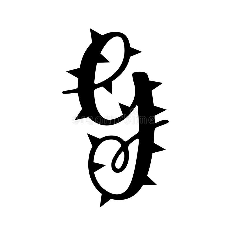 Letter of the Alphabet with Thorns EPS Vector File Stock Vector ...