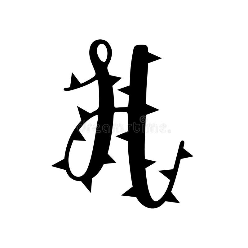 Letter of the Alphabet with Thorns EPS Vector File Stock Vector ...