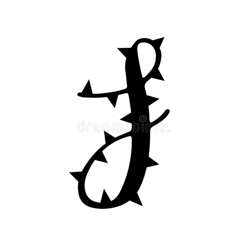 Letter of the Alphabet with Thorns EPS Vector File Stock Vector ...